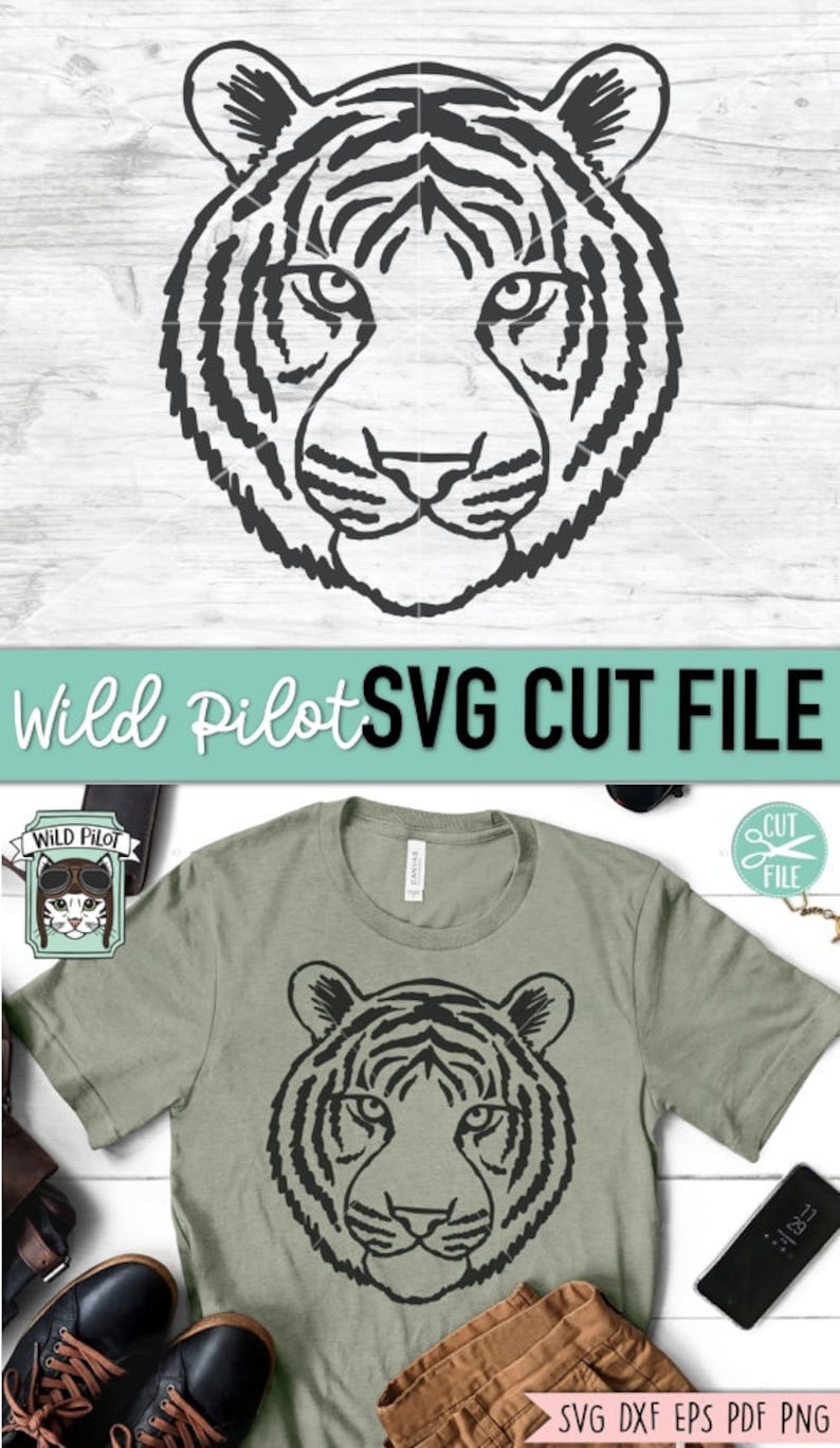 Tiger SVG file Tiger Face SVG Tiger cut file Animal Face | Etsy