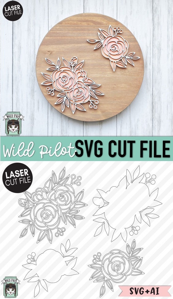 Flower LASER Cut File SVG, Floral LASER File, Laser Svg Files, Layered ...