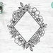 Floral Frame SVG, Floral Frame Cut File, Diamond Flower Frame, Floral ...