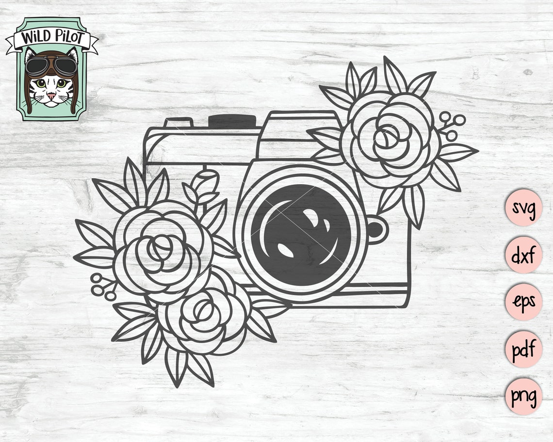 Floral Camera SVG File Flower Camera Cut File Photography - Etsy Canada