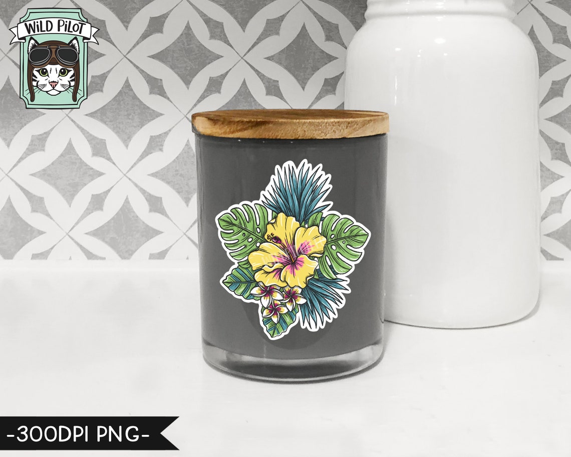 PRINTABLE Tropical Sticker Files PNG Tropical Flower - Etsy