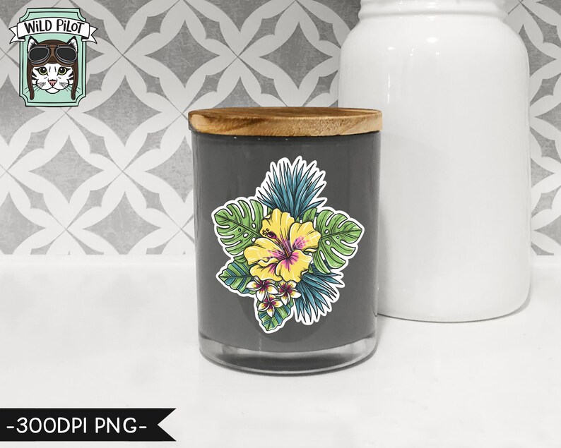 PRINTABLE Tropical Sticker Files PNG Tropical Flower - Etsy