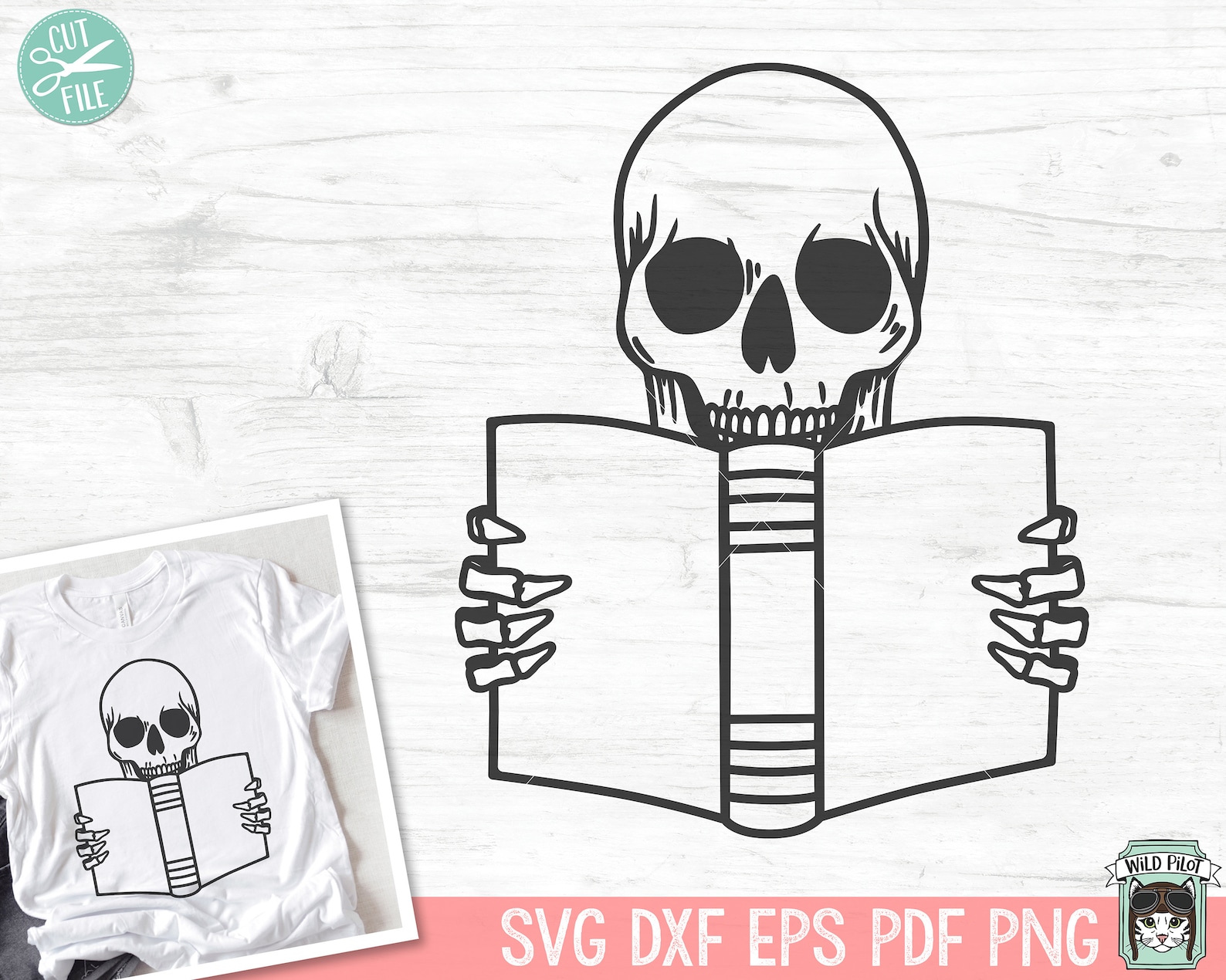 Book Lover SVG, Skull SVG, Halloween Book SVG, Book Svg, Horror Svg ...