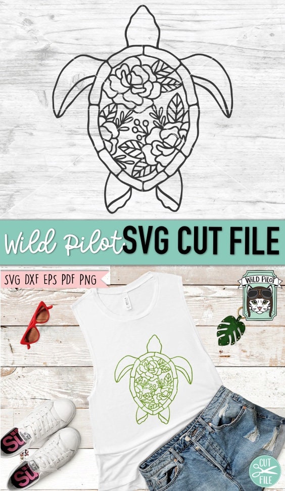 Turtle SVG File Floral Turtle Svg File Turtle Cut File - Etsy UK