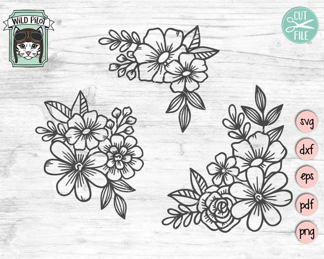 Flower SVG Files, Floral SVG Files, Flower Cut File, Flower Border Svg ...