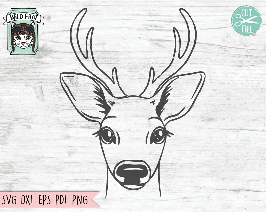 Deer Svg File, Deer Cut File, Animal Face, Deer Antlers Svg, Deer Face ...