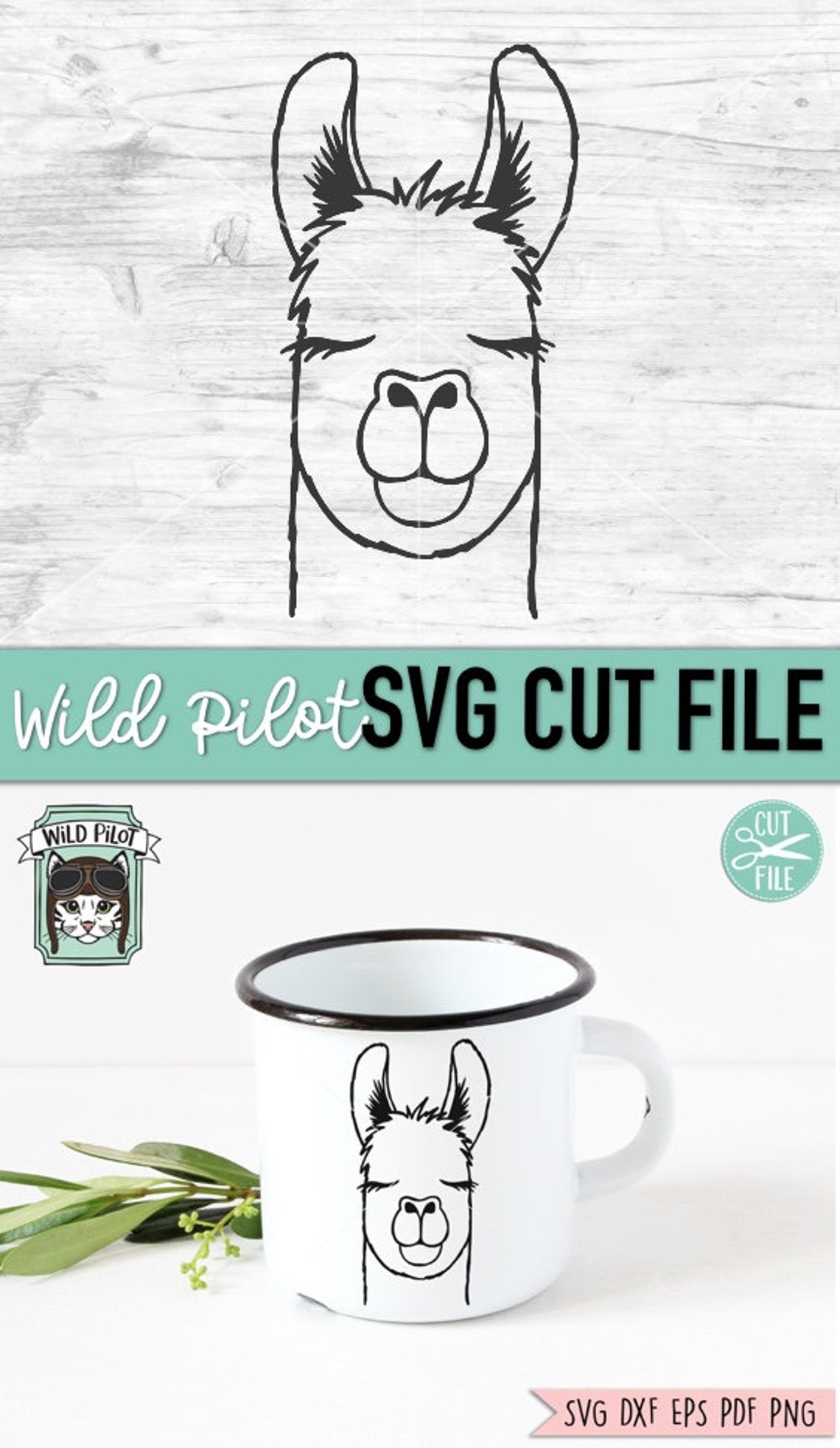 Llama Svg File Llama Cut File Animal Face Cute Llama Svg | Etsy