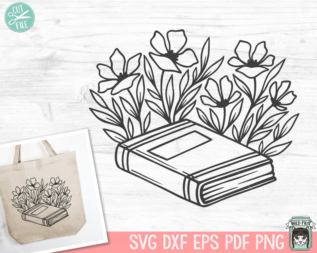 Book SVG, Reading SVG, Floral Book Svg, Book Lover SVG, Flower Book Svg ...