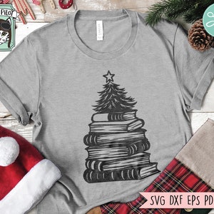 Christmas Book SVG, Book Christmas Tree Svg, Reading Svg, Christmas ...