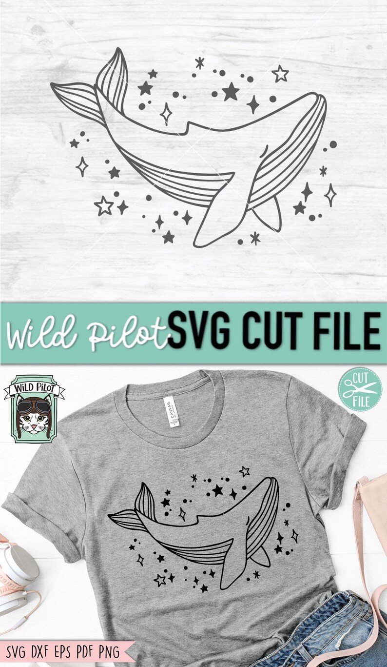 Whale SVG Cut File Space SVG Galaxy Svg Ocean Animals SVG - Etsy