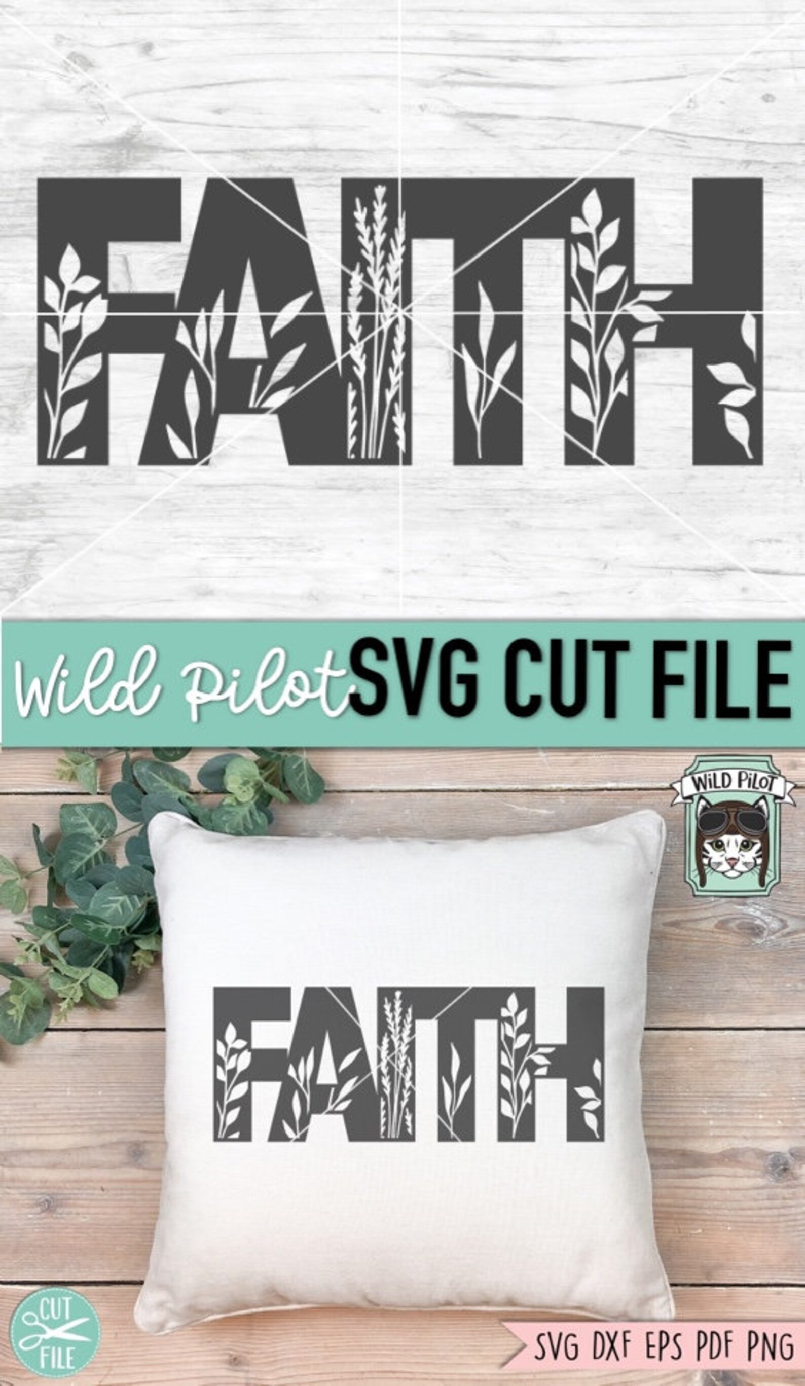 Faith SVG File Religious Sign SVG Home Sign SVG Farmhouse - Etsy