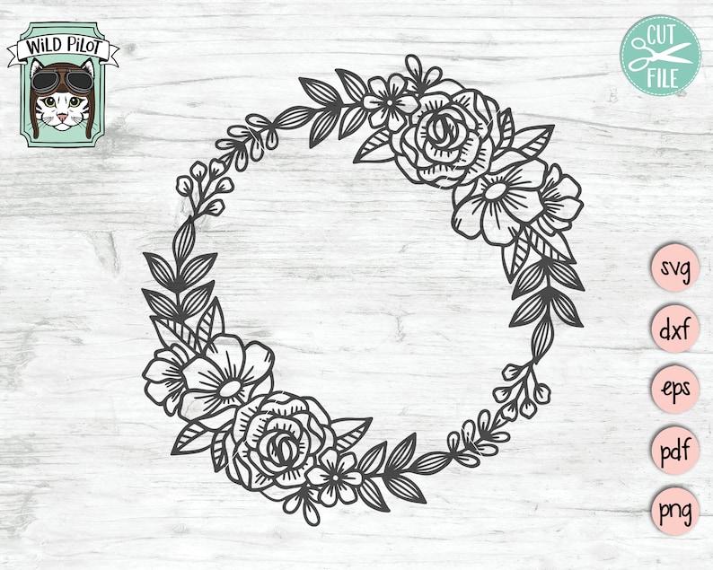 Fichier Couronne SVG Svg couronne de fleurs clipart couronne - Etsy France