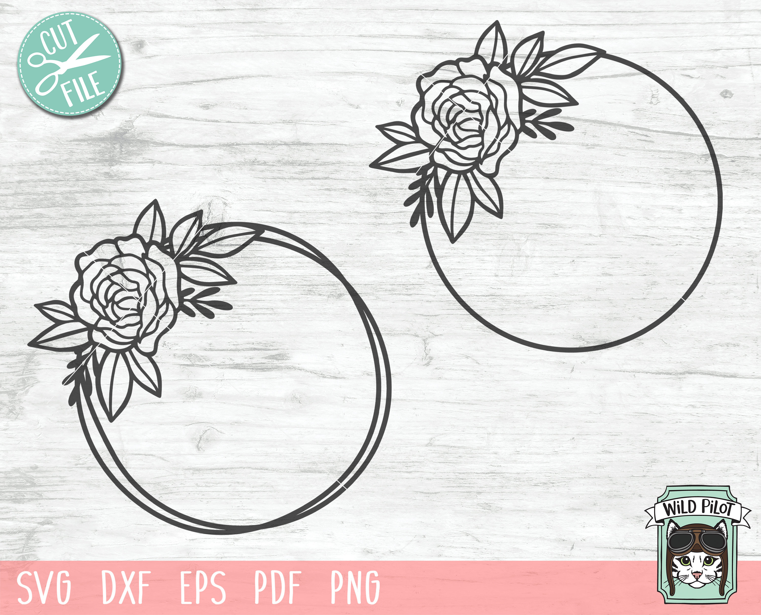 Floral Border Floral Frame Svg Circle Flower Frame Floral Frame Cut