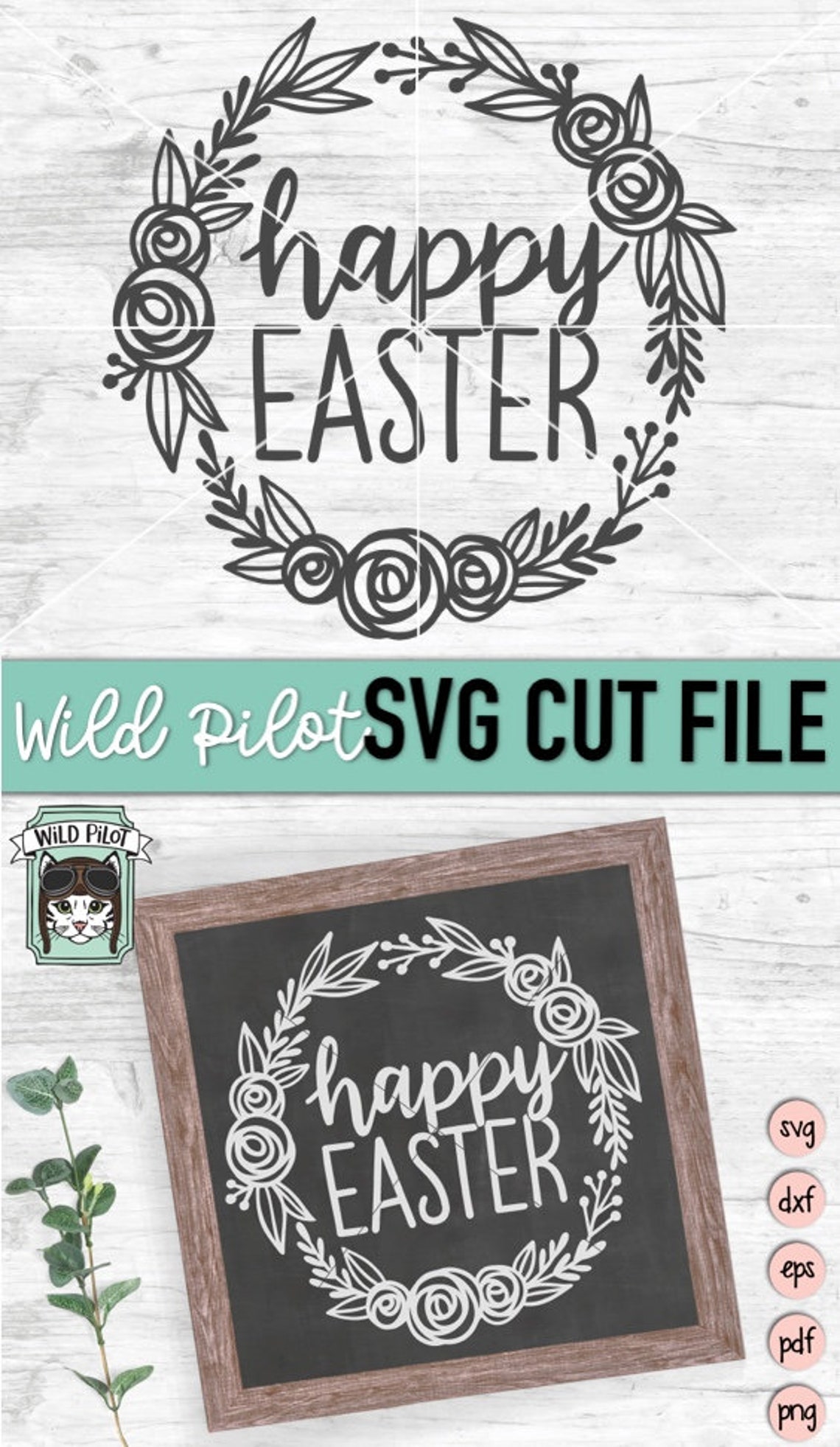Happy Easter SVG Cut File Easter Sign SVG File Happy Easter - Etsy