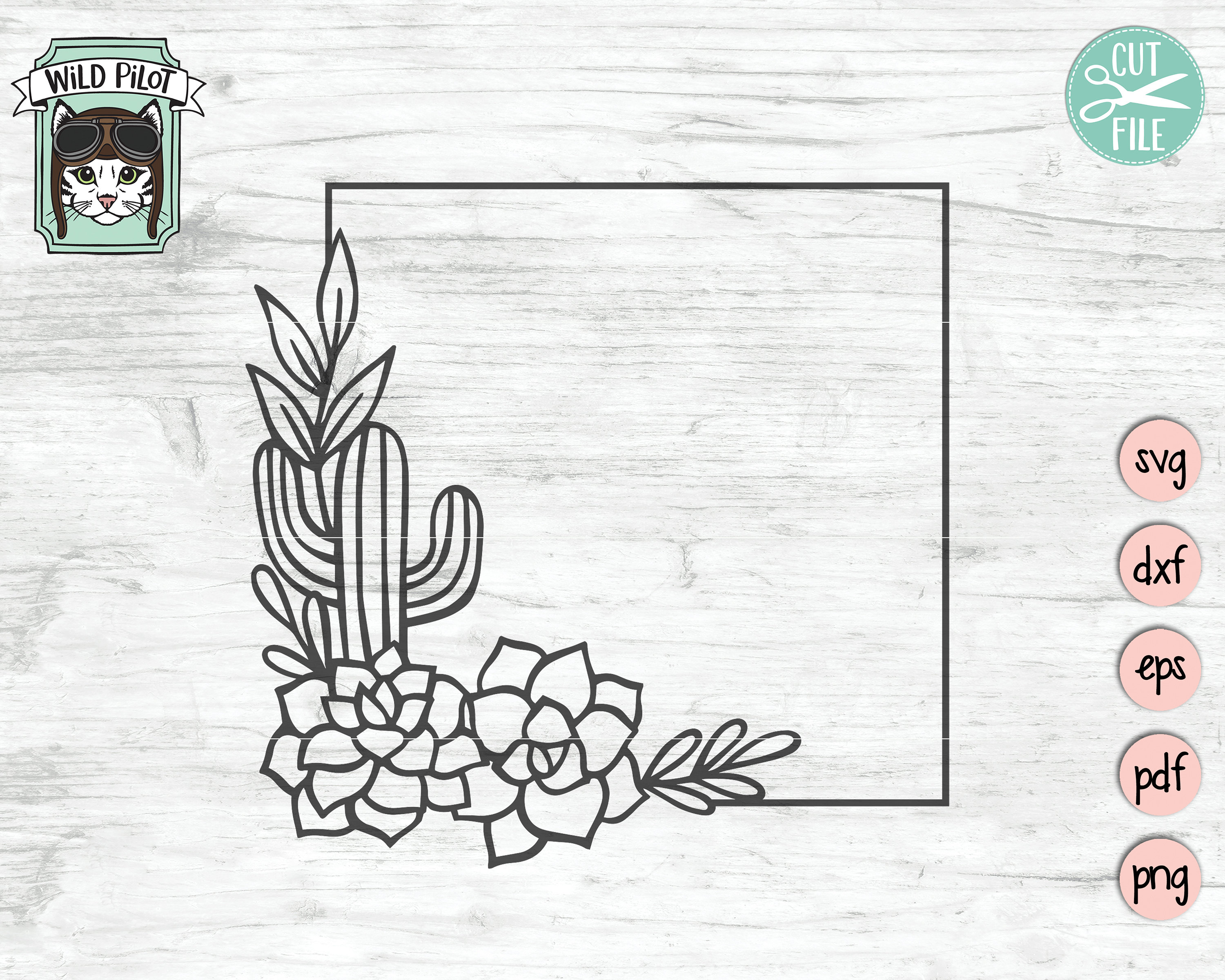 Cactus Frames SVG Cactus SVG file Cactus Monogram svg | Etsy