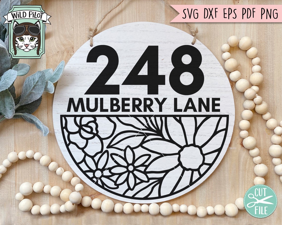 Flower Round Sign SVG, Name Backer SVG File, Flower Half Round Svg ...