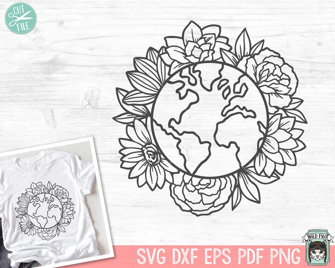 Love the Earth SVG File Floral Earth Day SVG File Earth - Etsy