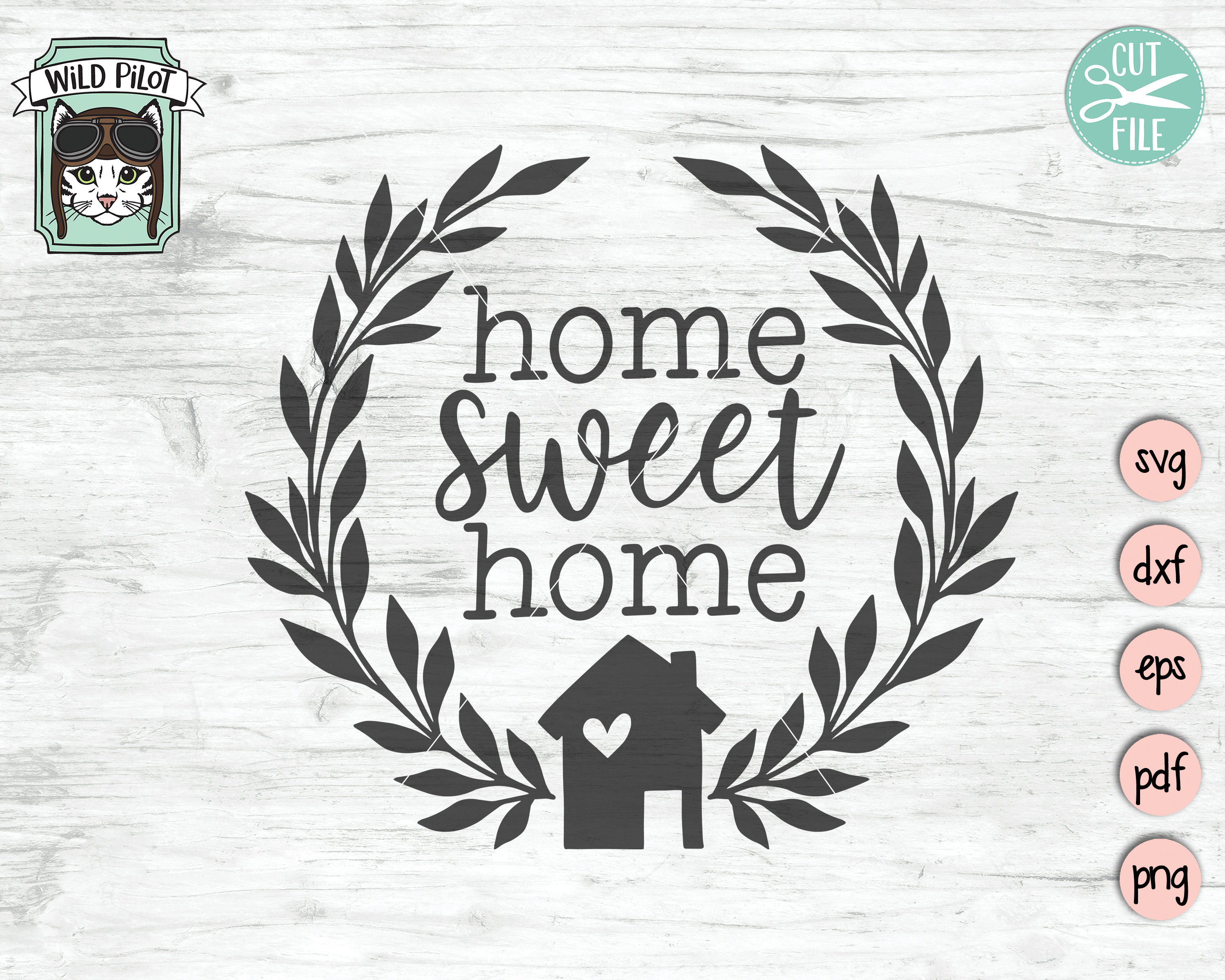 Home Sweet Home SVG File House Wreath Svg File Home Sweet - Etsy