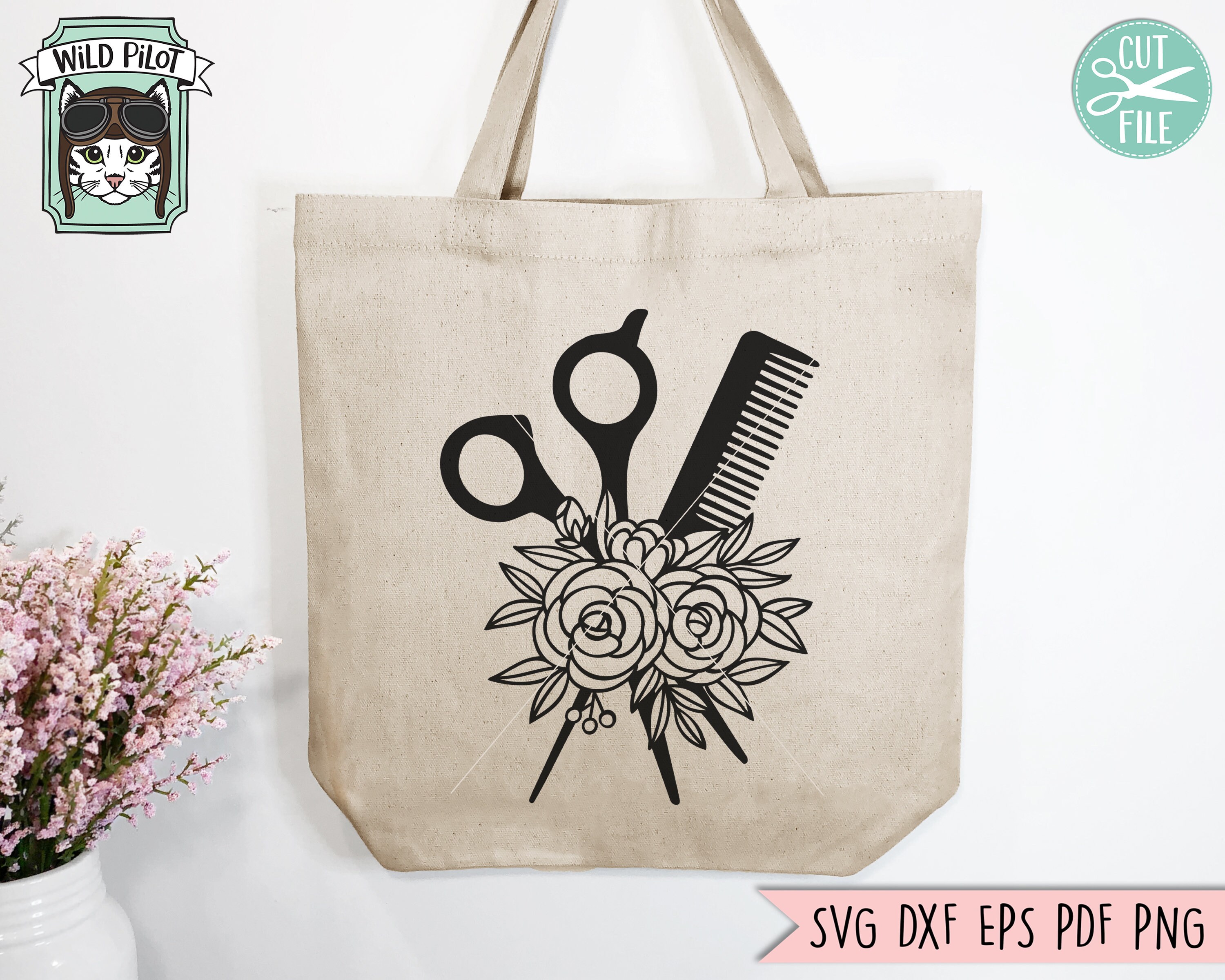 Hair Dresser SVG File, Hair Salon Svg, Floral Scissors Svg, Blow Dryer ...