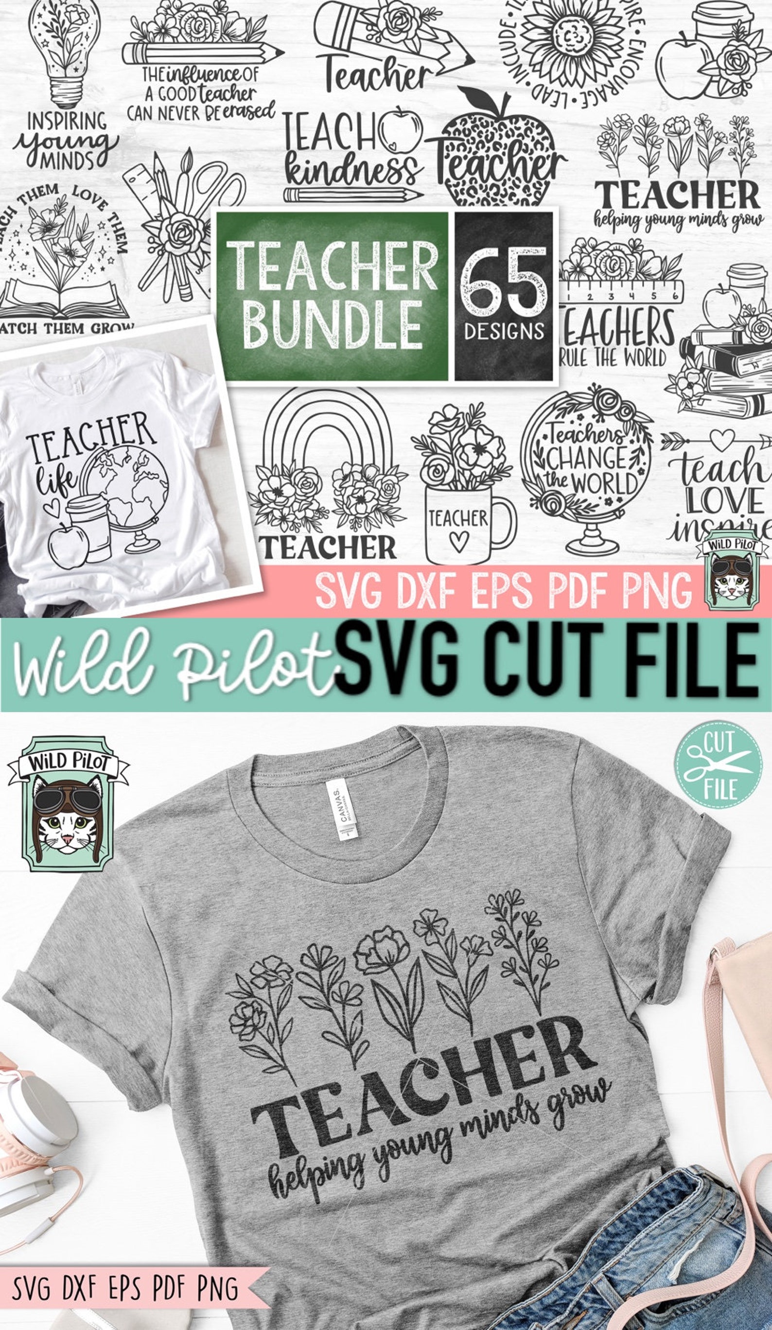 Teacher SVG File Bundle Back to School Svg Teacher Gift Svg - Etsy
