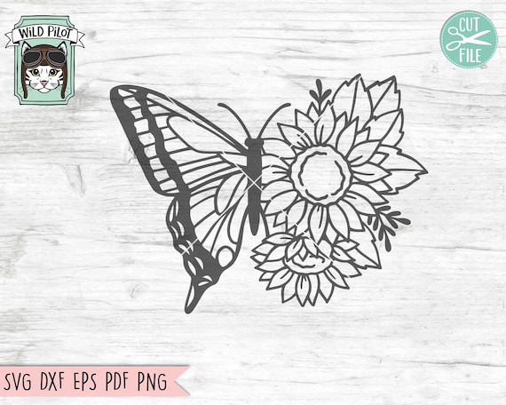 Vlinderbloem Silhouet Vlinder SVG Snijvijl, Vlinderbloem SVG Snijvijl,