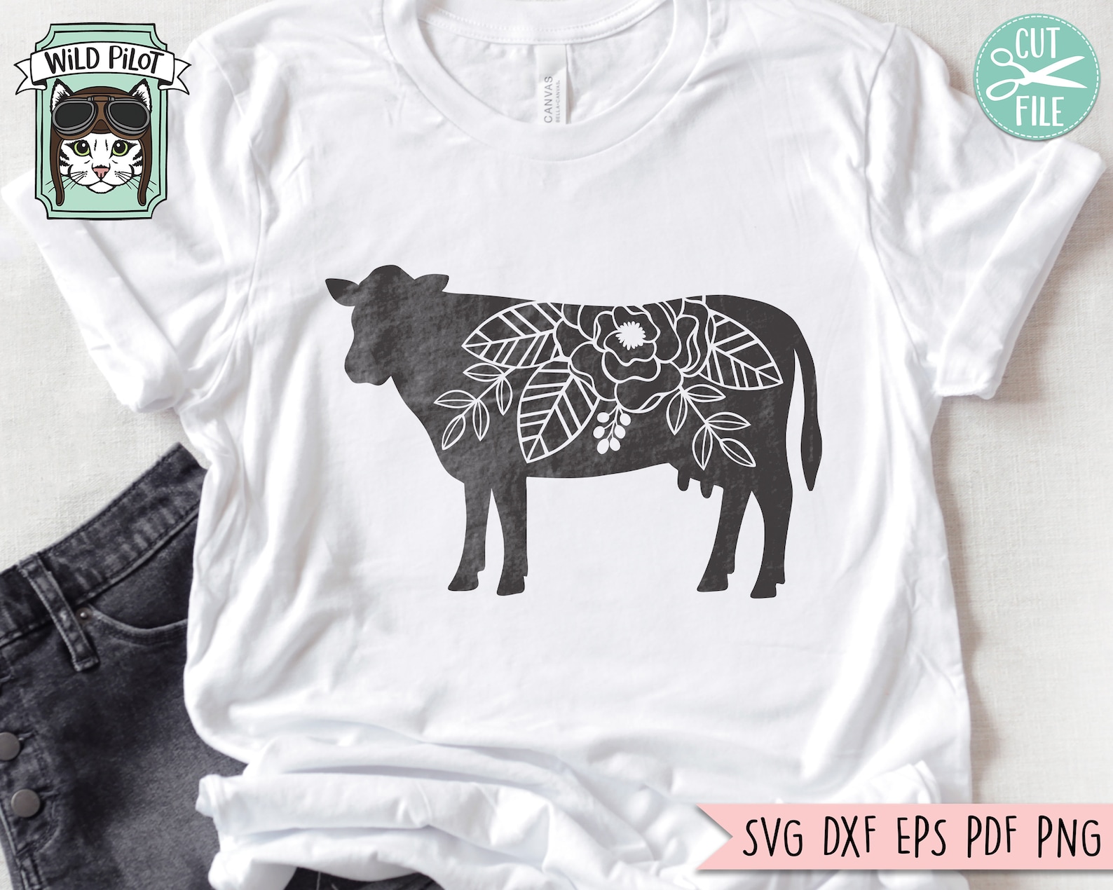 Cow SVG Cow Silhouette SVG Cow Clipart Pretty Cow SVG File - Etsy