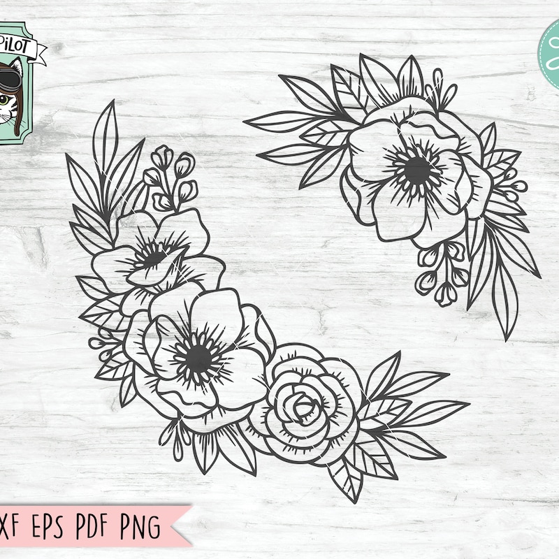 Flower Scene Svg - Etsy