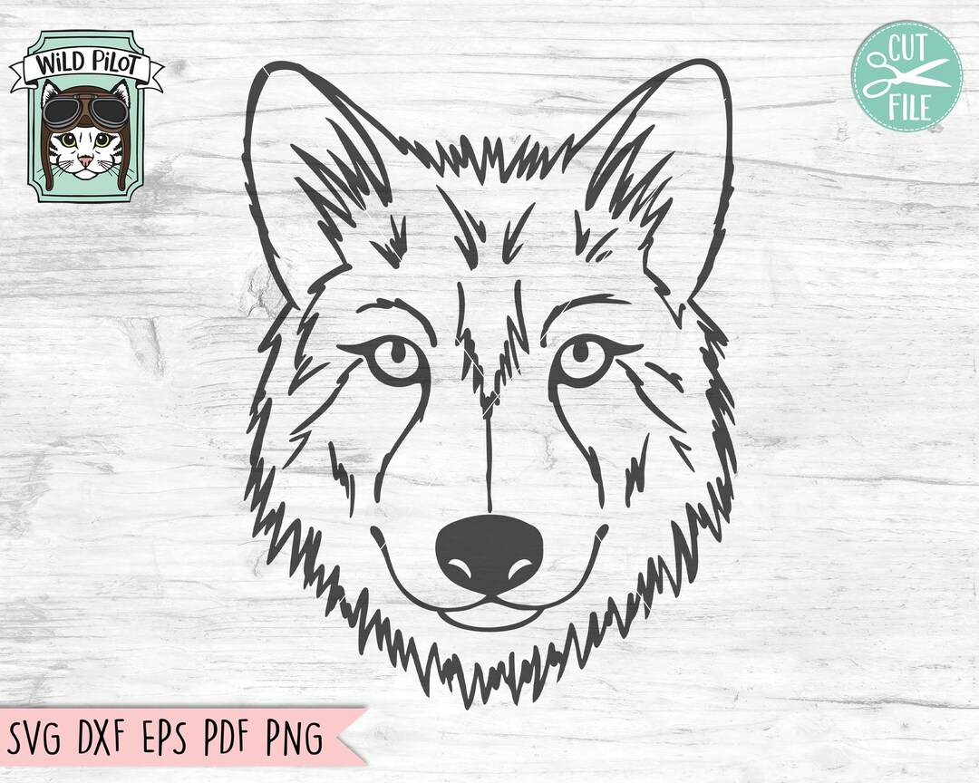 Wolf Svg File, Wolf Cut File, Animal Face, Cute Wolf Svg, Wolf Face Svg ...