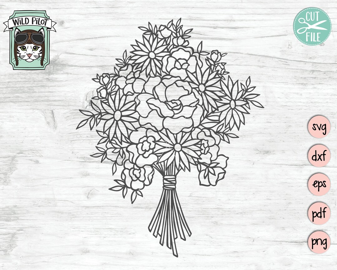 Flower SVG Files, Bouquet SVG File, Bouquet of Flowers SVG, Flower Cut ...
