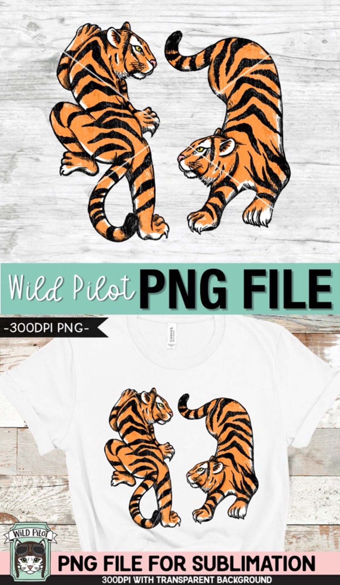 Tiger SUBLIMATION Design PNG, Fighting Tigers Png File, Tiger Tattoo ...