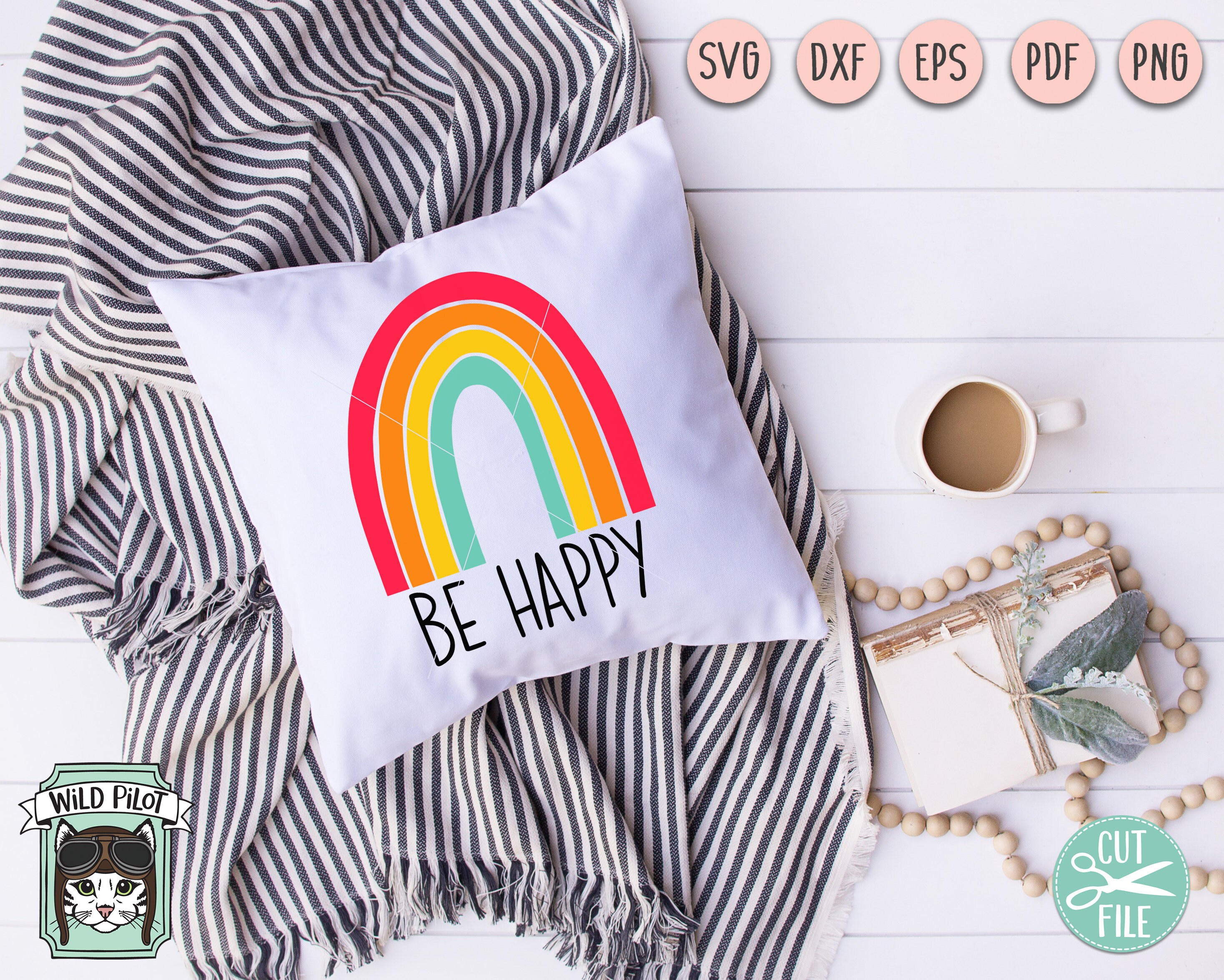 Rainbow SVG File Be Happy SVG File Rainbow Cut File - Etsy Singapore