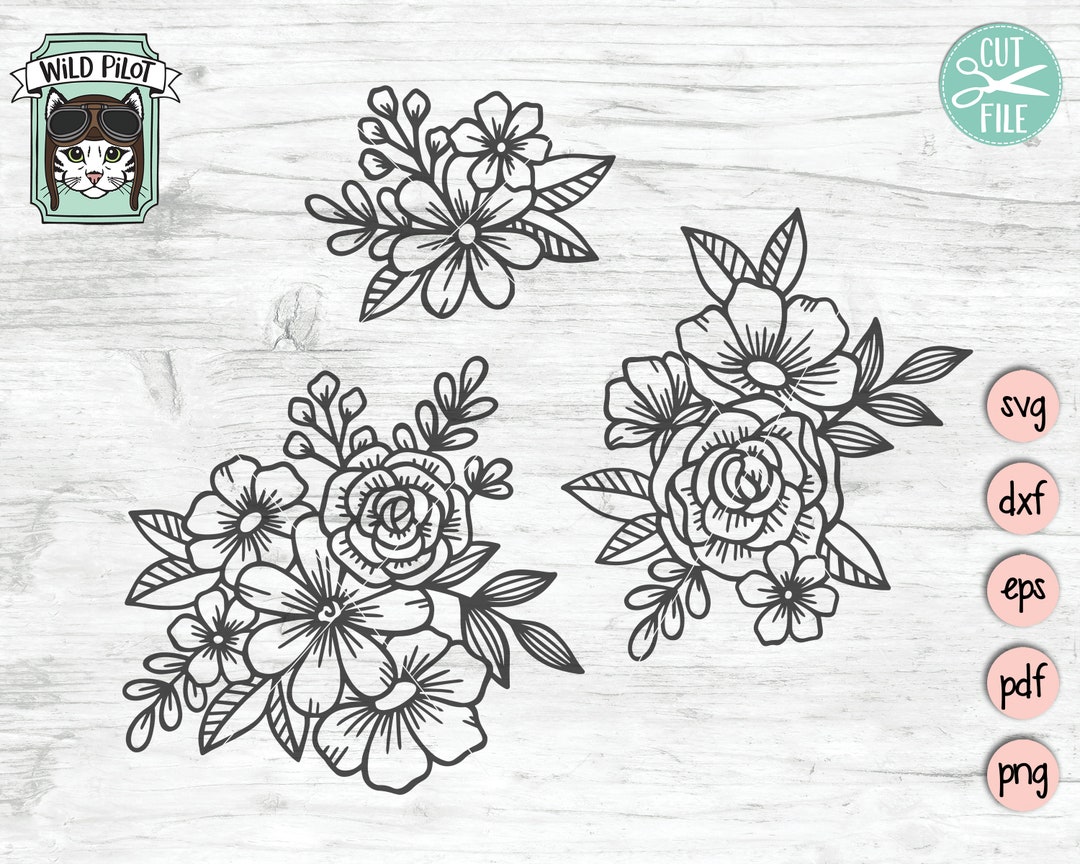 Flower SVG Files, Floral SVG Files, Flower Cut File, Flower Border ...
