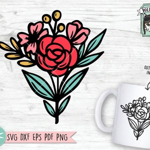 Flower SVG Files, Bouquet SVG File, Bouquet of Flowers SVG, Flower Cut ...