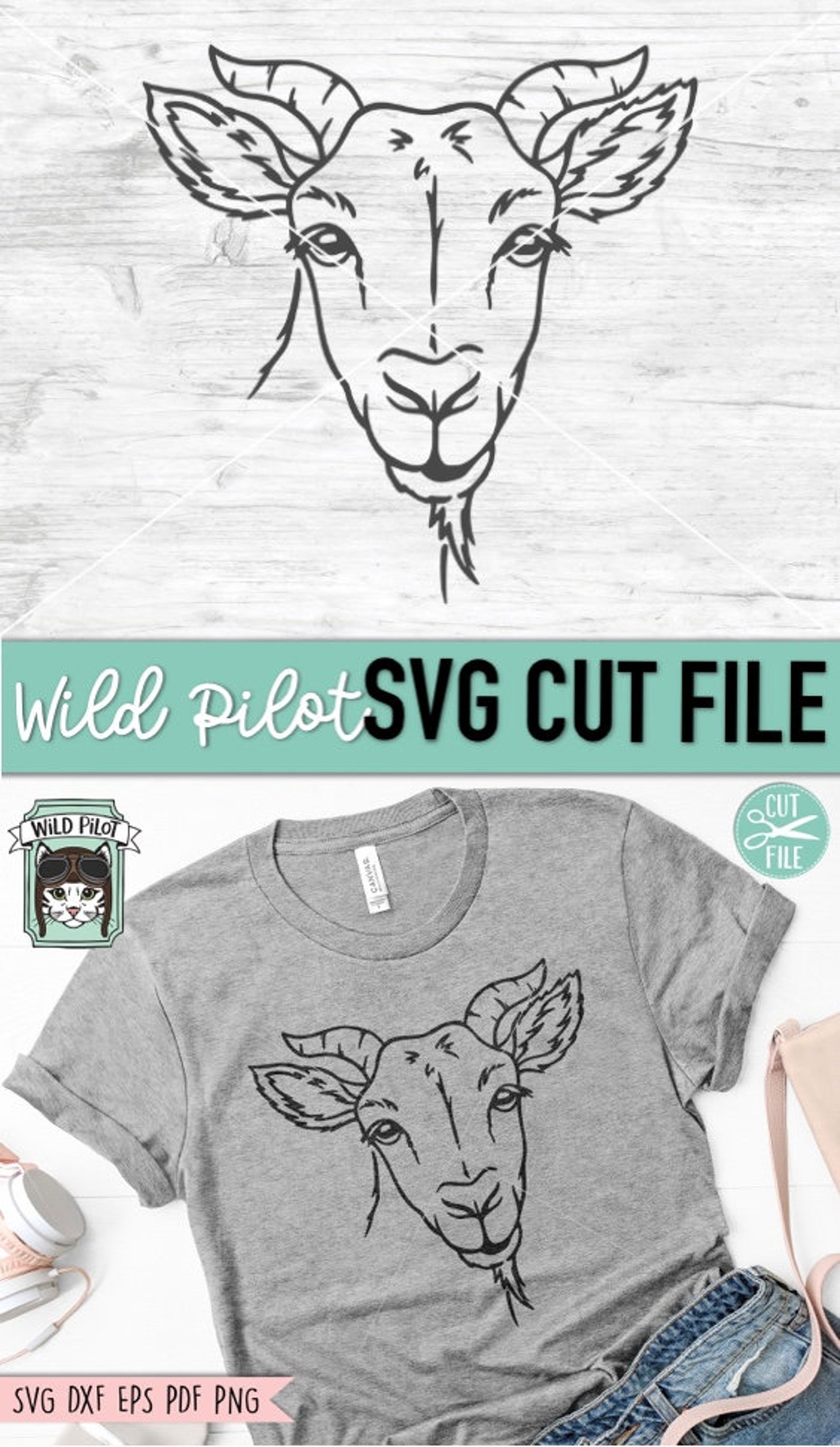 Goat Svg File, Goat Cut File, Animal Face, Cute Goat Svg, Goat Face Svg ...