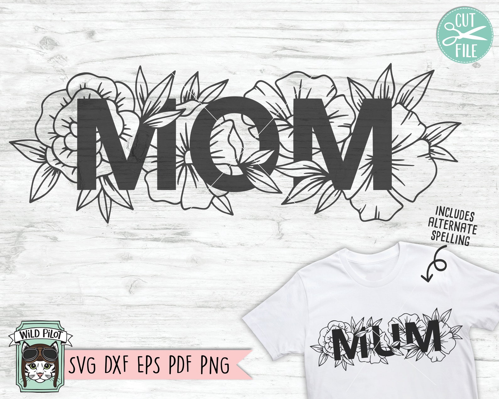 Mom SVG File Mum Svg File Mom Floral Svg File Mom Cut File - Etsy