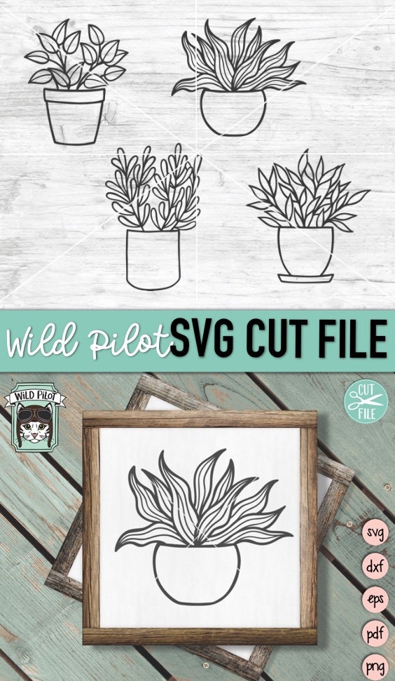 Plants SVG Files, Potted Plants Svg File, Plant Cut File, Planters Clip ...