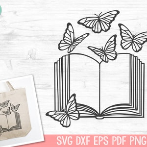 Book SVG, Reading SVG, Butterfly Svg, Butterflies Svg, Book Lover SVG ...