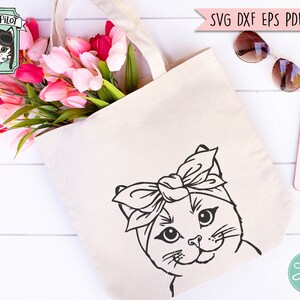 Cat Bandana SVG, Cat SVG File, Cat Cut File, Cat With Bandana, Bandana ...