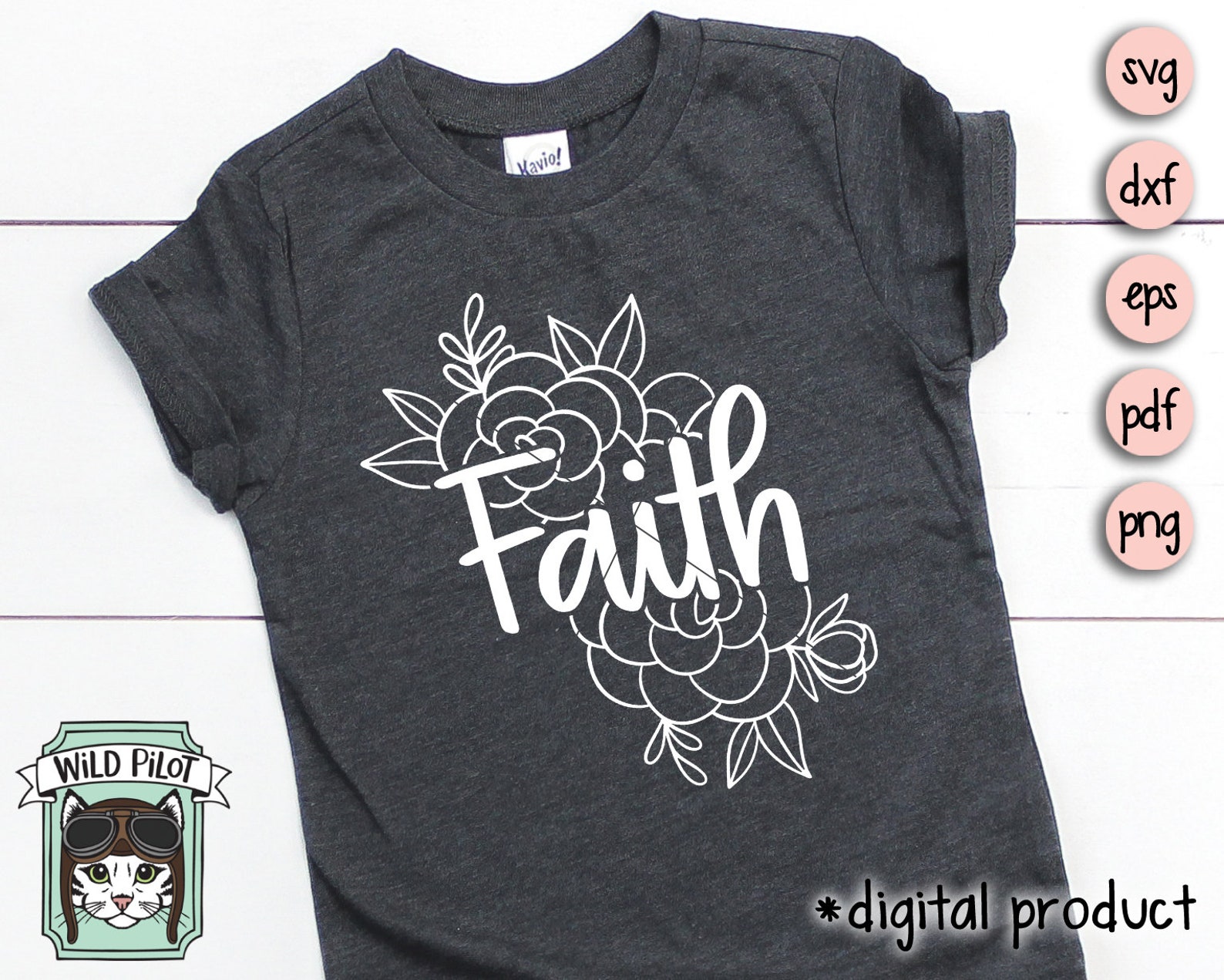 Faith SVG File, Faith Floral SVG File, Faith Flowers SVG, Religious Svg ...