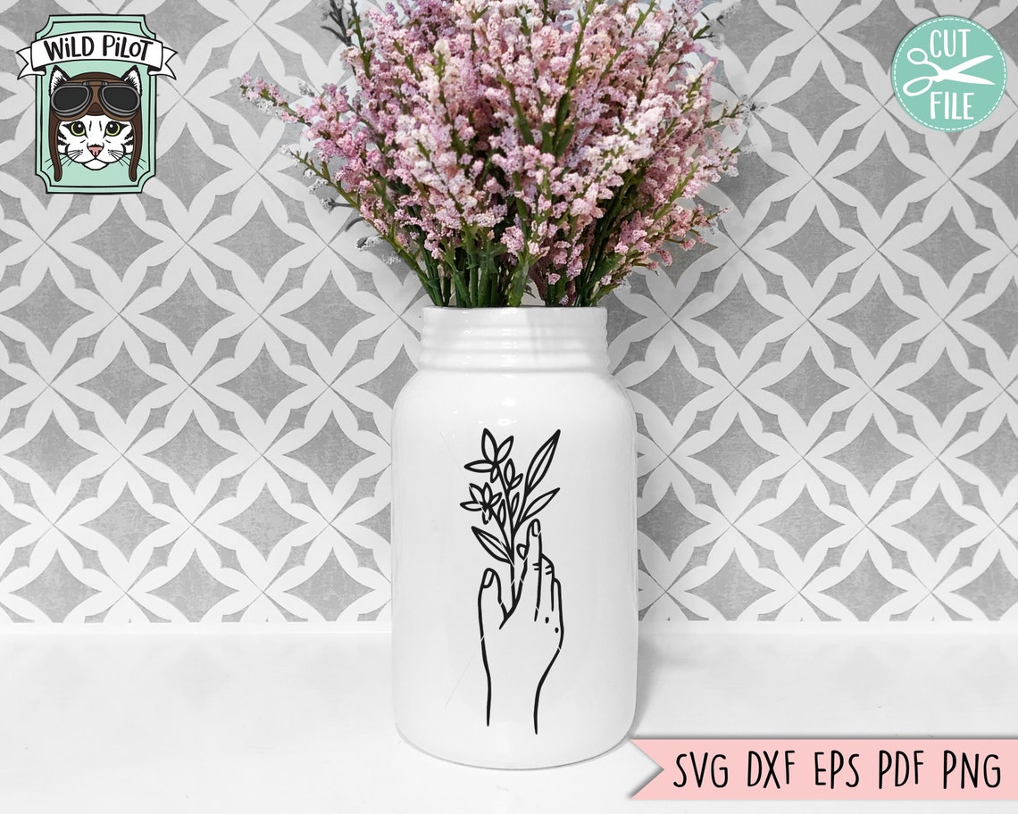 Hand Holding Flowers SVG Hand Holding Bouquet Cut File - Etsy