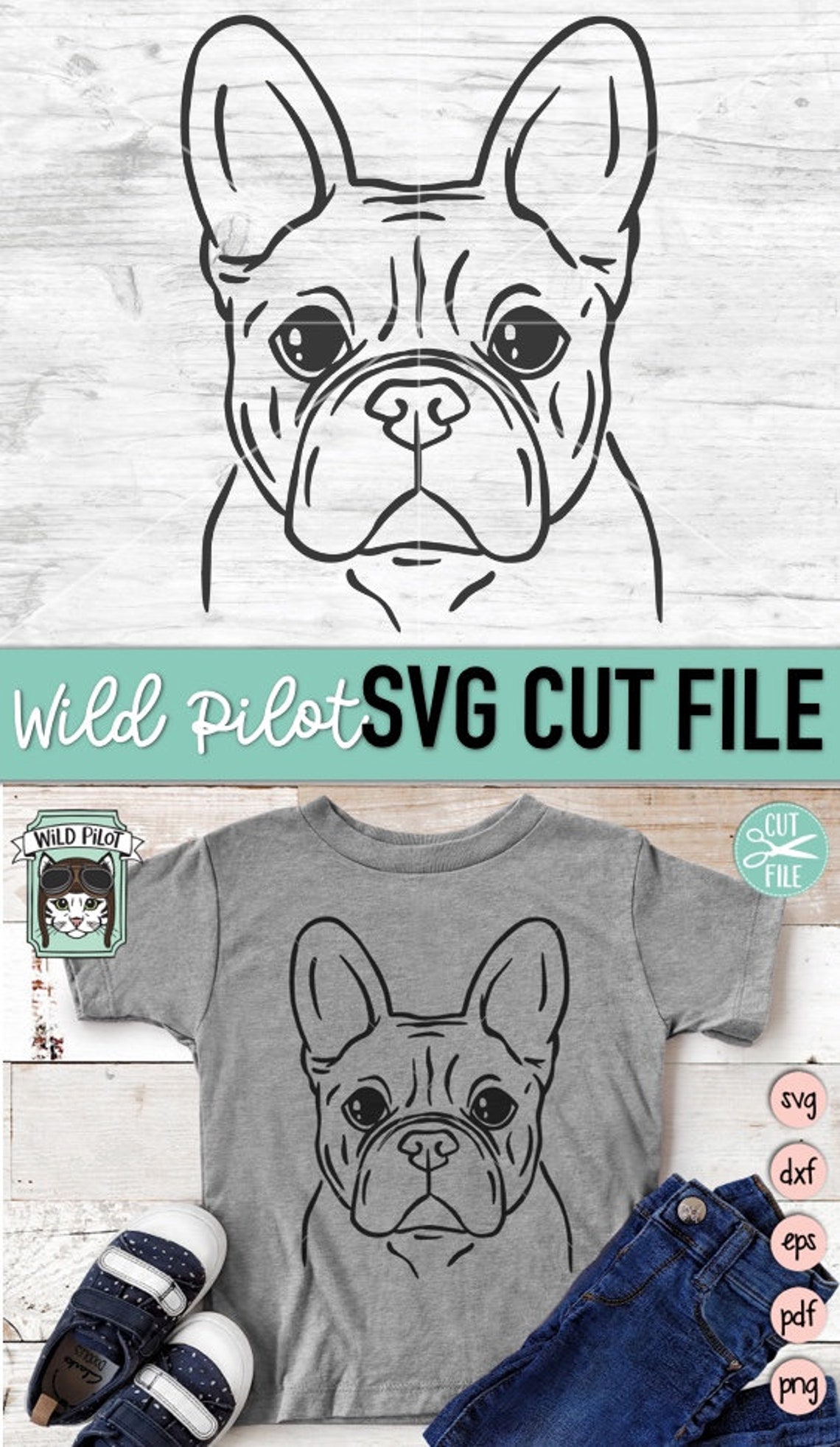 Frenchie Svg File, Dog Svg File, French Bulldog Svg File, Frenchie Cut ...