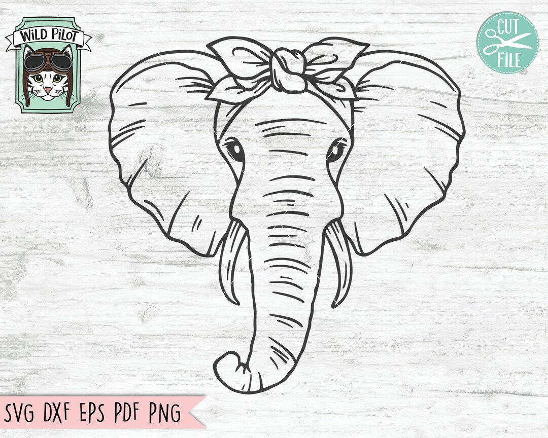 Elephant Bandana SVG, Elephant SVG File, Elephant Cut File, Elephant ...