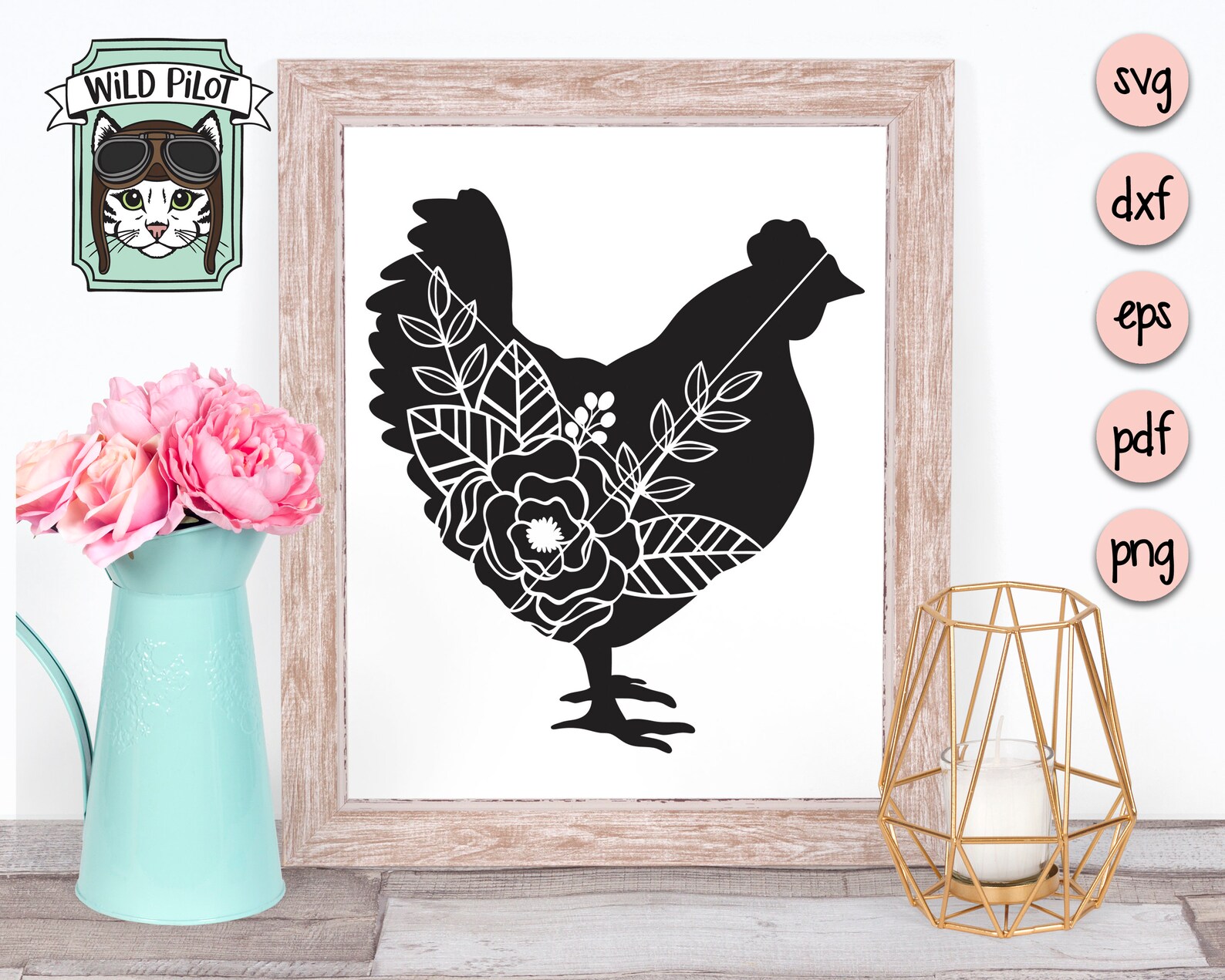 Chicken SVG Chicken Silhouette SVG Chicken Clipart Pretty - Etsy