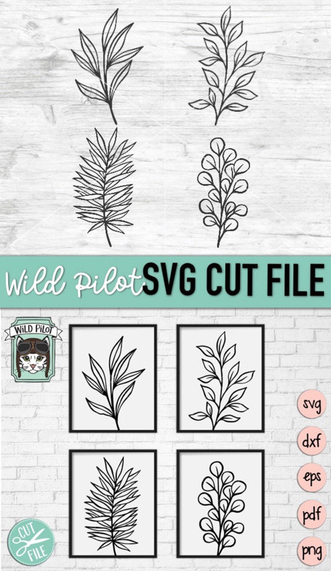 Feuilles SVG Plantes fichiers SVG Fichier de coupe de - Etsy France