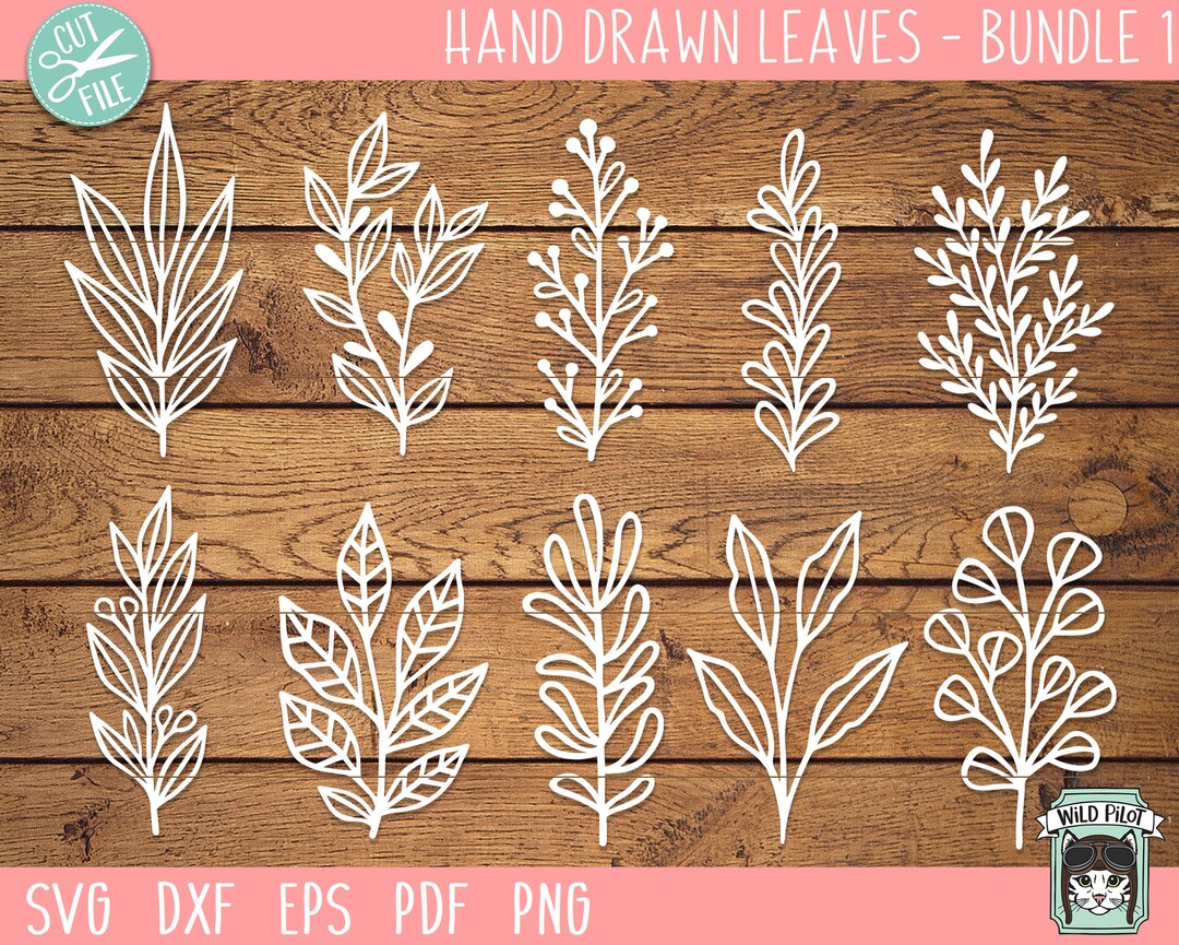 Leaves Bundle SVG, Leaf Doodles SVG Files, Leaf Cut File, Plant Cut ...