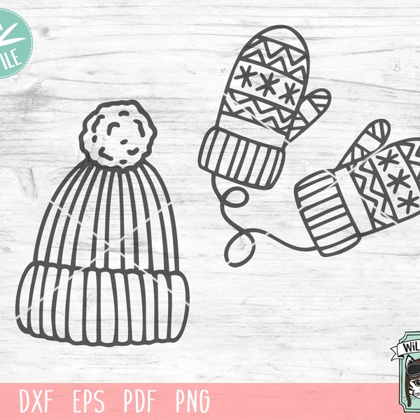 Mittens and Hat Clipart - Etsy