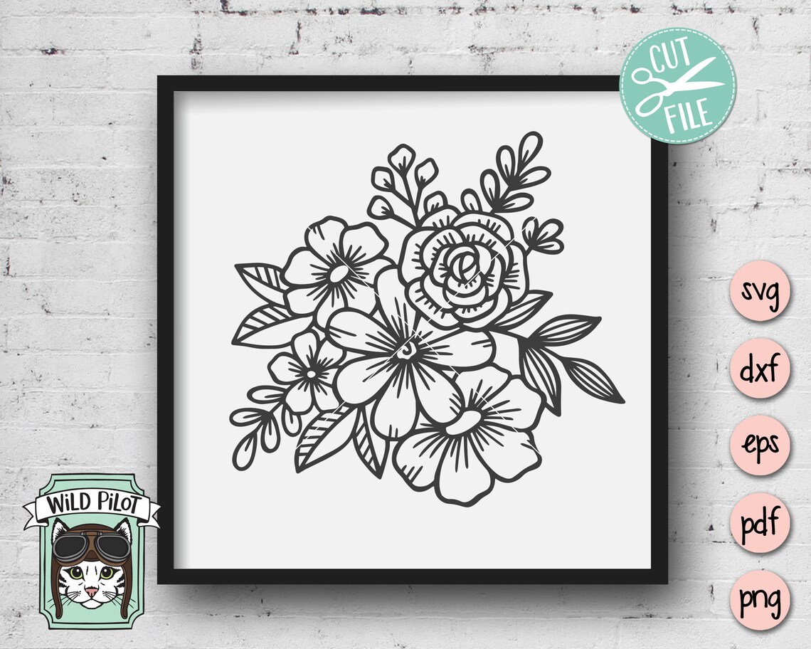 Flower SVG Files Floral SVG Files Flower Cut File Flower - Etsy