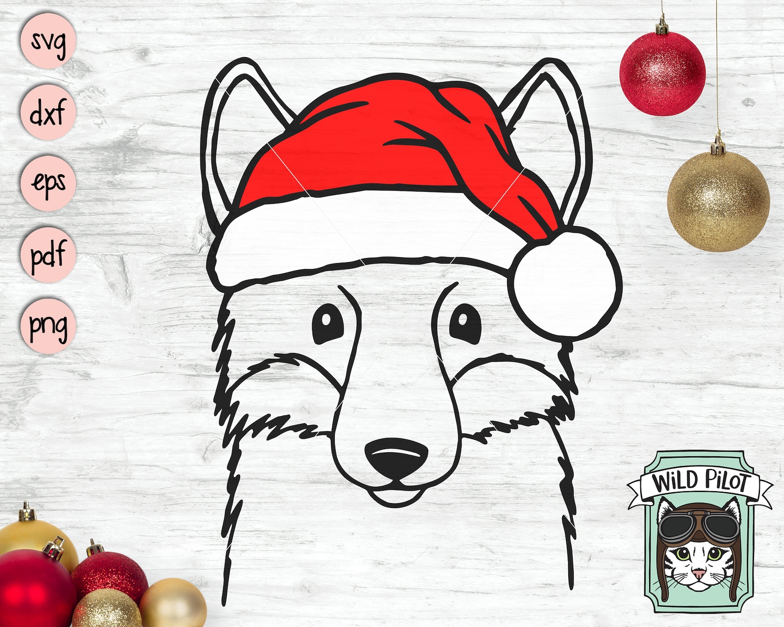 Fox Santa Hat Svg File Fox With Hat Svg Christmas Svg File | Etsy