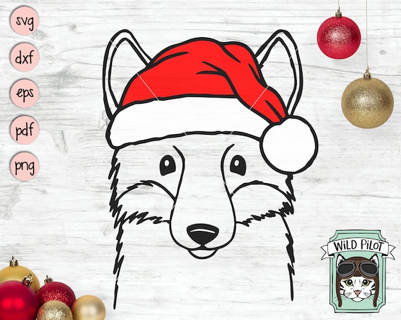 Fox Santa Hat Svg File Fox With Hat Svg Christmas Svg File | Etsy