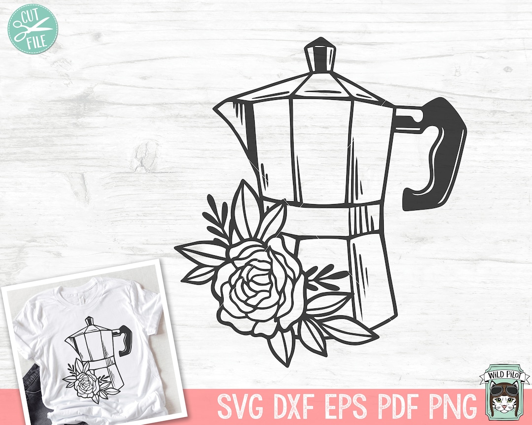 Coffee SVG, Coffee Lover SVG, Floral Coffee Maker SVG, Coffee Pot ...